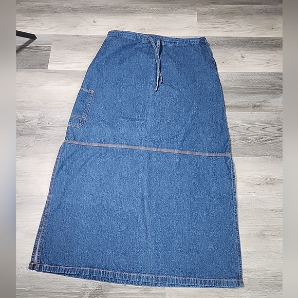 Argee | Skirts | Vintage Argee Denim Cargo Skirt Maxi Drawstring Medium ...